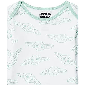 Amazon Essentials Disney | Marvel | Star Wars Unisex Babies' Long-Sleeve Bodysuits, Pack of 5, Star Wars Child, 3-6 Months