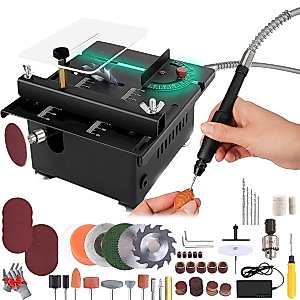 Mini Multi-functional Table Saw, Mini Table Saw for Crafts, Multi-functional Portable Adjustable Cutting Sanding Engraving Drilling All-in-One Machine, Mini Table Saw for Wood Cutting, C-Regular