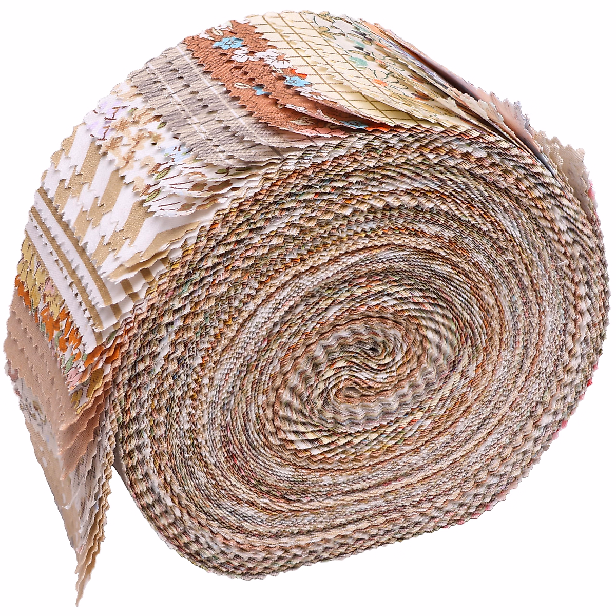 42 Jelly Roll Fabric 2.5" x 44" | Cotton Strips Bundles - Jelly Rolls for Quilting Assortment Fabrics - Precuts Cloth Quilts - Light Coffee