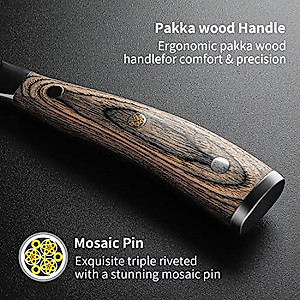 GOOD HELPER 7 Inch Santoku Knife High Carbon Damascus Kitchen Knives Stainless Steel Japanese Chef Knife Ergonomic Pakka Wood Handle Cuchillos Para Cocina with Gift Box