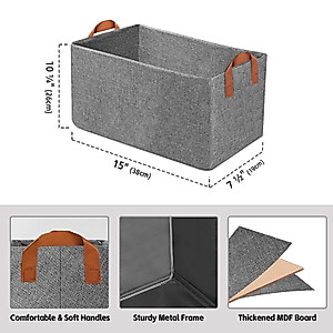 YXOBHDY Storage Baskets for Closet with Metal Frame, Fabric Storage Bins for Shelves, Shelf Baskets and Bins with Handles for Clothes Toys Organization, 4-Pack