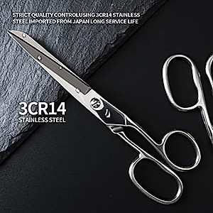 Fabric Scissors, Professional Heavy Duty Craft Tailor Scissors for Fabric Cutting, All Metal Stainless Steel Shears for Sewing Products School Supplies, 7 Inch