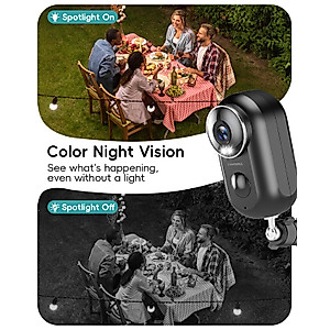 ZUMIMALL Outdoor Security Cameras, 2K FHD Battery Powered Wireless Indoor Surveillance Camera with Siren, Night Vision, PIR Motion Detection, Free Cloud Storage, IP66 Waterproof, 2.4G WiFi (No 5G)