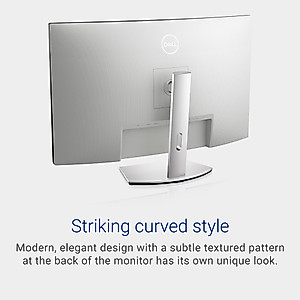 Dell S3221QS 32 Inch Curved 4K UHD (3840 x 2160), VA Ultra-Thin Bezel Monitor, 60Hz, 4MS Response Time, 90% DCI-P3, 99% sRGB, AMD FreeSync, HDMI, DisplayPort, Built in Speakers, VESA Certified, Silver