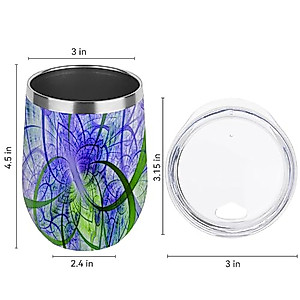 silichee 12 Oz Stainless Steel Coffee Travel Mug with Lid Beautiful Fractal Spiral Flower Background in High Resolution Vivid Insulated Tumblers Vacuum Coffee Mugs for Cold and Hot Drinks,Coffee,Wine