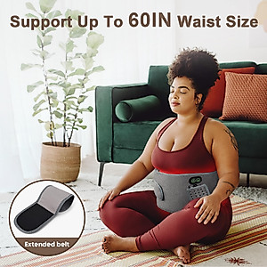 MORILIAR Cordless Heating Pad for Back Pain Relief, 8000mAh Portable Power Supply 60 Inchs Heating Pads for Cramps with Extended Belt, Grey