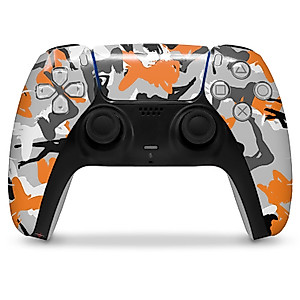WraptorSkinz Skin Wrap compatible with Sony PS5 DualSense Controller Sexy Girl Silhouette Camo Orange (CONTROLLER NOT INCLUDED)