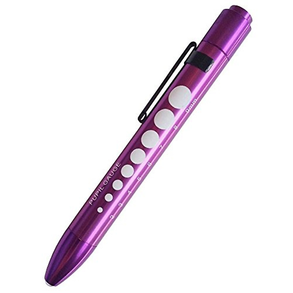 EMI Purple Aluminum LED Pupil Gauge Click Penlight
