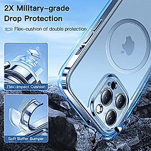 Alphex Magnetic Case for iPhone 13 Pro, Compatible with MagSafe, Super Strong Magnet, Look as Bare iPhone, Anti-Yellow, 8FT Military Grade Shockproof Matte Slim Phone Case 6.1 inch, Sierra Blue