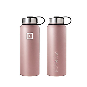 IRON °FLASK Sports Water Bottle - 40 Oz 3 Lids (Wide Spout Lid), Leak Proof - Stainless Steel Gym & Sports Bottles for Men, Women & Kids - Double Walled, Insulated Thermos, Mothers Day Gifts for Mom