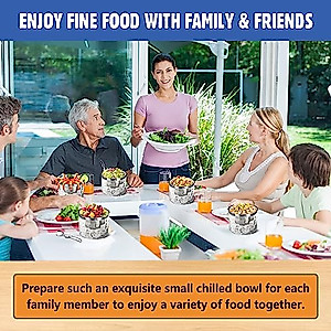 LIMOEASY Chilled Dip Bowl (2 Pack), 25oz Ice Serving Bowl with Lid for Parties, Cold Serving Dish for Hummus, Salsa, Guacamole, Sauces, Pasta