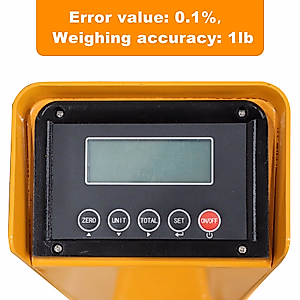 APOLLO Scale Pallet Jack Manual Hand Truck, Lb/Kg Switchable Electronic Digital Scale, 1lb Readability, 4400lbs Capacity 48"x27" Fork for Heavy Duty Warehouse Supermarket, Logistics Center