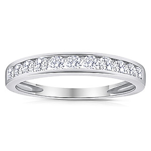 Sk Jewel,Inc 1/2 Carat TW Diamond Channel Wedding Band in 10k White Gold