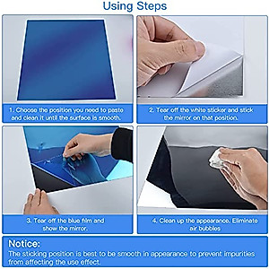 16 Pack Acrylic Flexible Mirror Sheets, 12 x 12 in Mirror Tiles Self Adhesive Square Cuttable Mirror Wall Stickers Non Glass Acrylic Safety Reflective Mirror for DIY Craft Home Wall Decoration