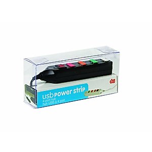 DCI 4-Port USB Power Strip, Assorted Colors (30390)