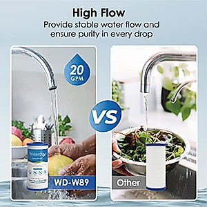 Waterdrop AP810 Whole House Water Filter, Replacement for 3M® Aqua-Pure® AP810, AP801, AP811, Whirlpool® WHKF-GD25BB, WHKF-DWHBB, 5 Micron, 10" x 4.5", Well & Tap Water Filter, Pack of 3