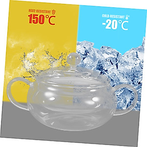 DECHOUS Glass Cooking Pot Glass Instant Noodle Pot Egg Custard Cup Stove Boiling Pot Glass Household Stew Pot Borosilicate Pots Home Stove Pot Home Stew Pot Onion High Borosilicate