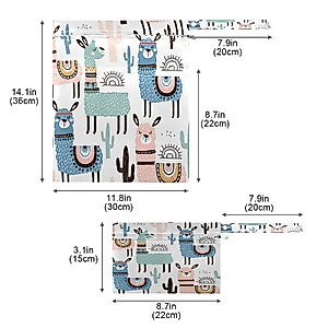 AUUXVA 2pcs Wet Dry Bags Waterproof Tropical Cactus Llama Alpaca Cloth Diaper Bag Reusable with Two Zippered Pockets Travel Beach Pool Daycare Items Yoga Gym Washable Bag for Swimsuits Wet Clothes