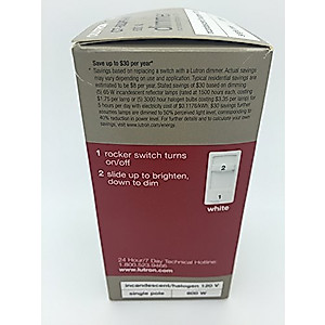 Lutron CT-600PR-WH Skylark Contour 600W Single Pole Preset Dimmer - White
