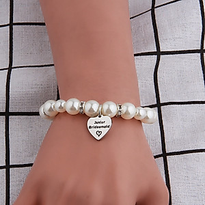 Zuo Bao Bridesmaid Jewelry Gift Crystal Pearl Bracelet for Chief/Junior Bridesmaids (Junior Bridesmaid)