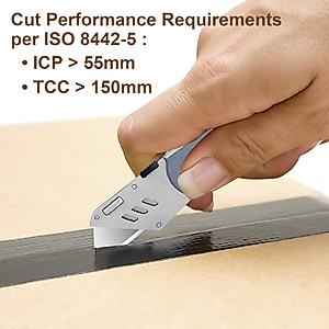 30 Pack Utility Knife Blades, SK5 Steel Heavy Duty Box Cutter Replacement Blades with Plastic Case, Standard Size Razor Blades for Most Standard Utility Knives