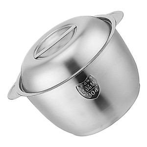 Hemoton Stainless Steel Cooking Utensils 1pc Stainless Steel Pot Kitchen Cover with Cover Stainless Steel Stock Pot