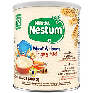 Nestle Nestum Infant Cereal, Wheat & Honey, Made for 12 Months & Up, 10.6 Ounce Canister (Pack of 2)