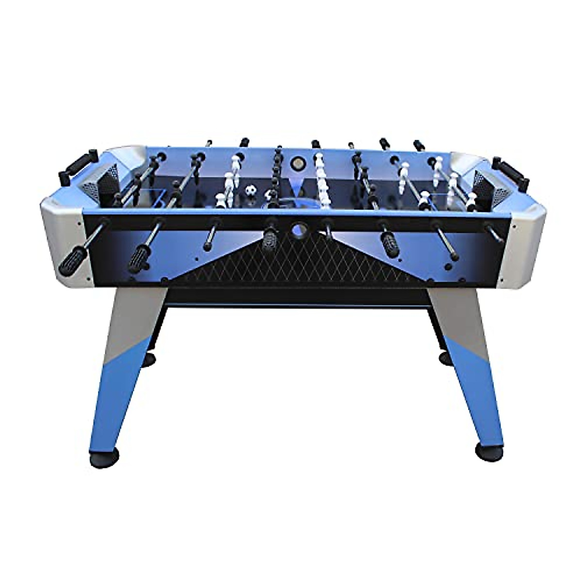 Hathaway Blueridge 48-in Competition Foosball Table, Arcade Table Soccer for Game Rooms, Includes (2) 31-mm Foosballs,Blue/Silver/Black