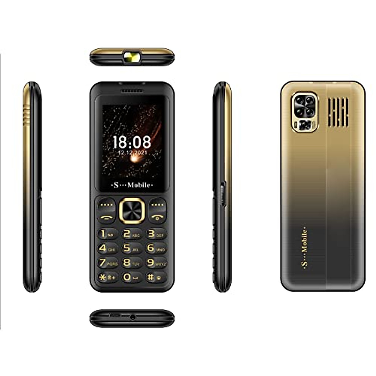 2G Unlocked Senior Cell Phone, Easy to Use Big Button Simple Mobile Phone with 3 Card 3 Standby, SOS Button, 2.2" Screen & 2500mAh Battery, Ultra Thin Unlocked Phone for Elderly & Kids(Gold)