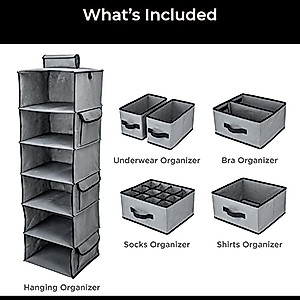 Haning Closet Organizer - Declutter Your Dresser & Wardrobe with This Sturdy, Multi-Compartment Storage Solution - Keep Your Clothes Fresh & Accessible