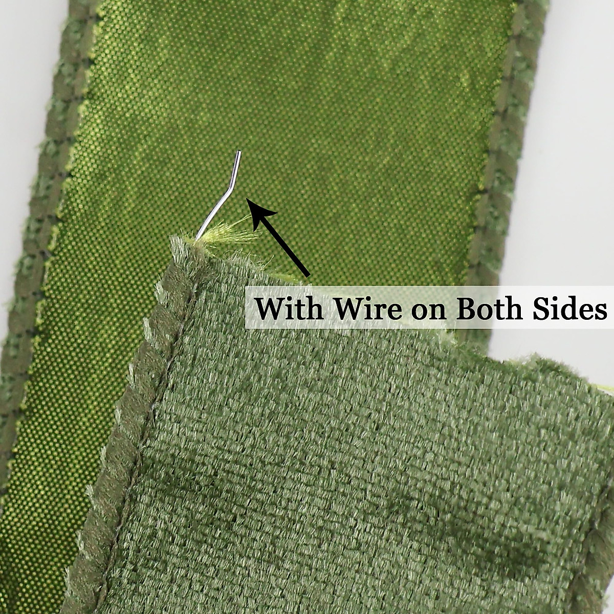 HUIHUANG Green Velvet Ribbon Wired 1-1/2 inch, Moss Green Velvet Ribbon for Gift Wrapping, Christmas Tree, Bows, Wreaths, Garland, Wedding Decor, Home Decor, Crafts-Continuous 10 Yards/Roll