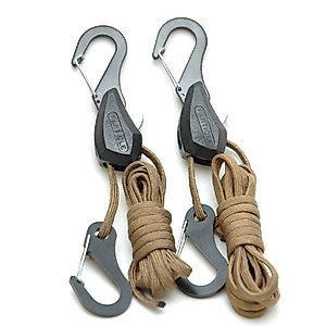PROGRIP 054020 Particle by Symbiote 550 Paracord Rope Lock Tie Down with Snap Hooks 6 ft (Pack of 2)