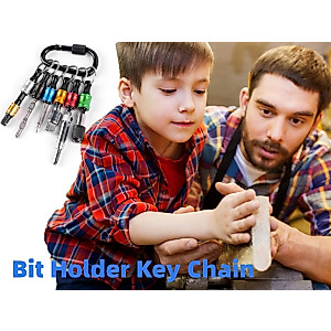 12Pcs 1/4 inch Hex Shank Aluminum Alloy Screwdriver Bits Holder Extension Bar Drill Screw Adapter Change Keychain Portable for Screwdriver & Drill Bits & Flexible Drill Bit Extension Set & Nut Driver