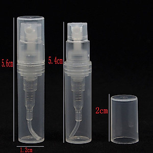 5 Pcs Refillable Bottles Liquid Container Empty Spray Bottle 2ml 3ML 5ML Sample Bottles Cosmetics Bottle Clear Atomizer Bottles(2ml)