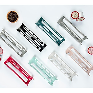 STORAGENIE Coffee Pod Holder Side Mount K Cup Pods Dispenser compatible with Keurig Coffee Makers, Perfect for Small Counters, Holiday Version(2 Rows/For 10 K Cups, PINK)