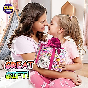 4 LB Milky Butter Slime Bucket Gift for Girls, FunKidz 64 FL OZ Huge White Premade Scented Slime Kit Toy with 29 Variety Add-Ins Perfect Birthday Present for Kids Age 6+