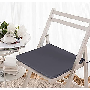 Square Strap Garden Chair Pads Seat Cushion for Outdoor Bistros Stool Patio Dining Room Kitchen Chair Cushions Set of 2 (Dark Gray, One Size)