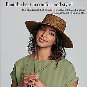 San Diego Hat Company Women's 4-inch Brim Ultrabriad Sun Hat with Adjustable Chin Cord, Brown, One Size