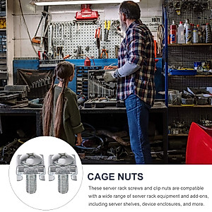 VILLCASE 200 Pcs Nut Cabinet Screws Computer Servers Rack Mount Screw Network Rack Screws Server Rack Screws Cable Management Rack Steel Square