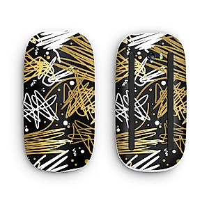 Design Skinz Gold and Black Squiggly Vinyl Decal Compatible with The Apple Magic Mouse 2 (Wireless, Rechargable) with Multi-Touch Surface