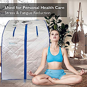 SereneLife Portable Infrared Home Spa- One Person Sauna, Heating Foot Pad and Chair