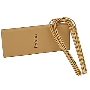 10-Packed In Carton, 18" Natural Bamboo U Trellis Support For Climbing Plants, U Hoop Trellis Perfect For Potted Plant Growing