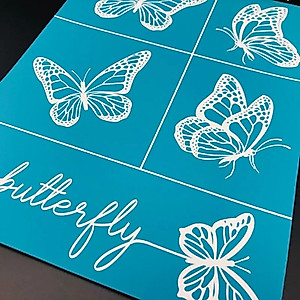 MANGOUSONG Screen Printing Kit,22x28cm Butterfly Mesh Screen Stencils Self-Adhesive Silk Screen Printing Stencil for Canvas Bag Transfer Print Washable