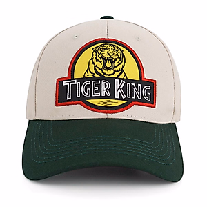PopCrew Tiger King Hat - Exotic Zoo Animal Park Ranger Safari Baseball Cap - Funny Joke Gag Gift Cap for Men Women (One Size)