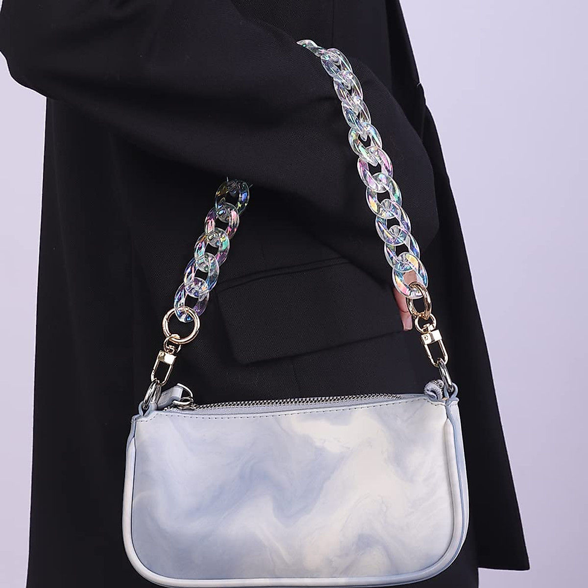 Wiwpar Acrylic Bag Straps Bag Chains Shoulder Straps Replacement Chain Strap for Women's Handbags