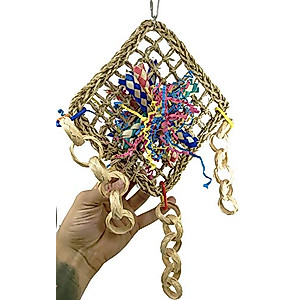 Bonka Bird Toys 1723 Four Corners Parrot cage Toys Cockatiel African Grey Foraging. Quality Product Made in USA