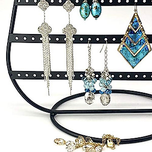 Tytroy Black Metal Harp Shaped Earring Organizer Holder (Up to 78 Pairs) Jewelry Display Stand (1 pc)