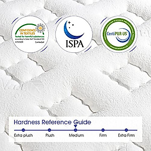 AICEHOME 10 Inch Innerspring Hybrid Mattress and Individual Pocket Springs,Queen Bed in a Box with Breathable Soft Knitted Fabric Cover for Pressure Relief