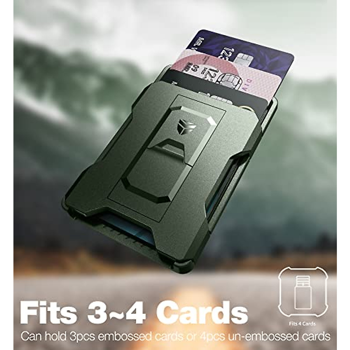 Dexnor Phone Card Holder with Foldable Back Stand, Adhesive Phone Wallet Pouch Sleeve Stick on PC Credit Card ID Case with Finger Grip Kickstand for Most Smartphones (Green)