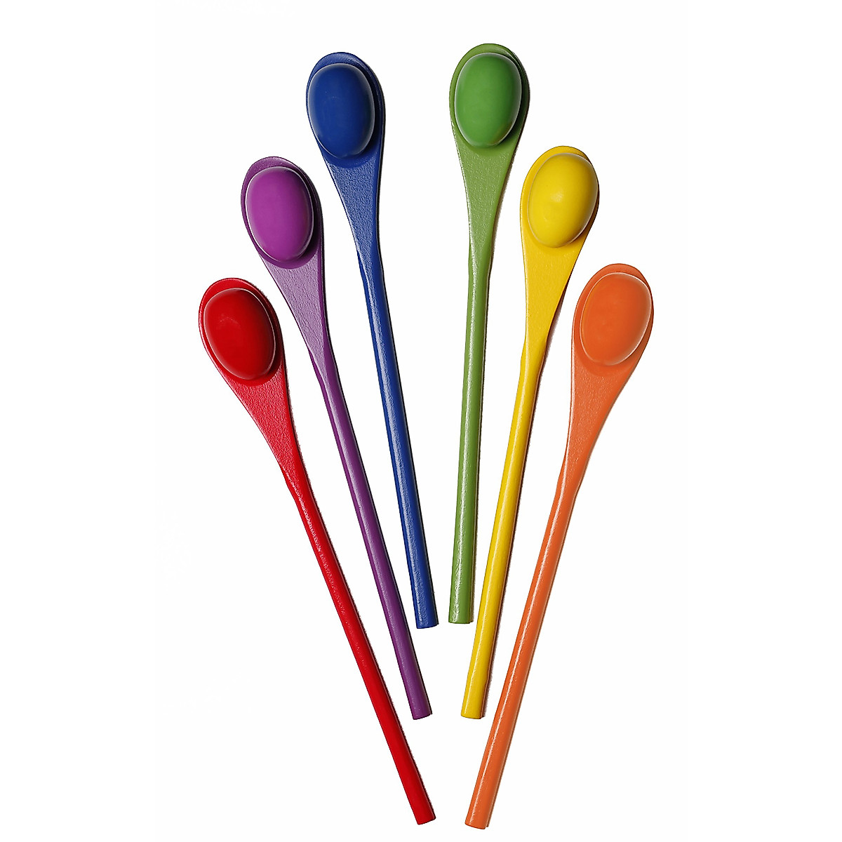 Ader Products 12 Pcs Egg Spoon Race Game Sets, Wooden Egg Balance Game Relay Race Games for Kids Easter Eggs Hunt Game Outdoor Lawn Games